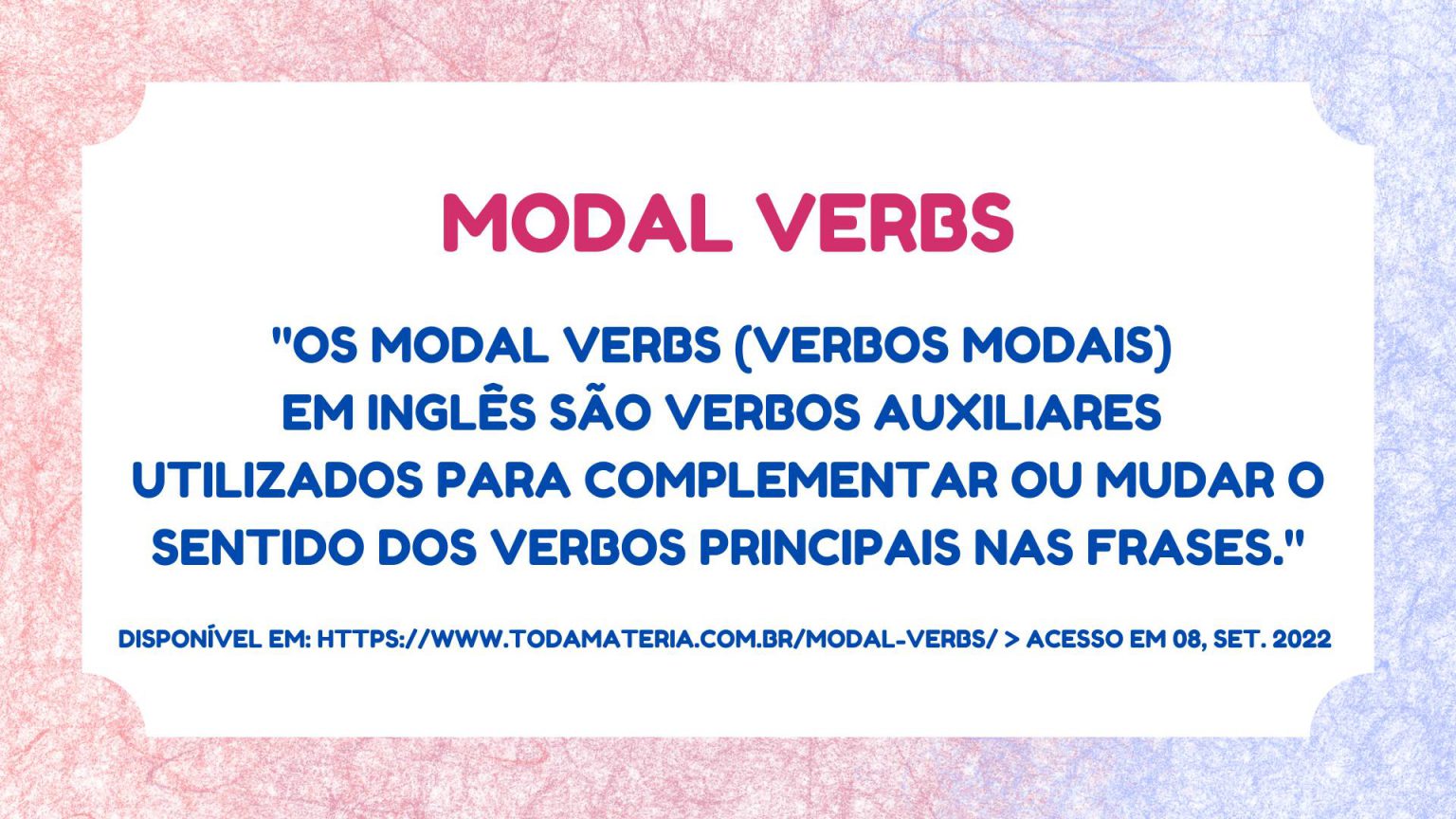 Língua Inglesa – Modal Verbs (Verbos Modais) – Conexão Escola SME