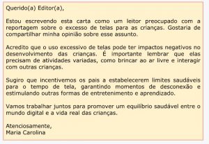 Língua Portuguesa – Carta do Leitor – Conexão Escola SME