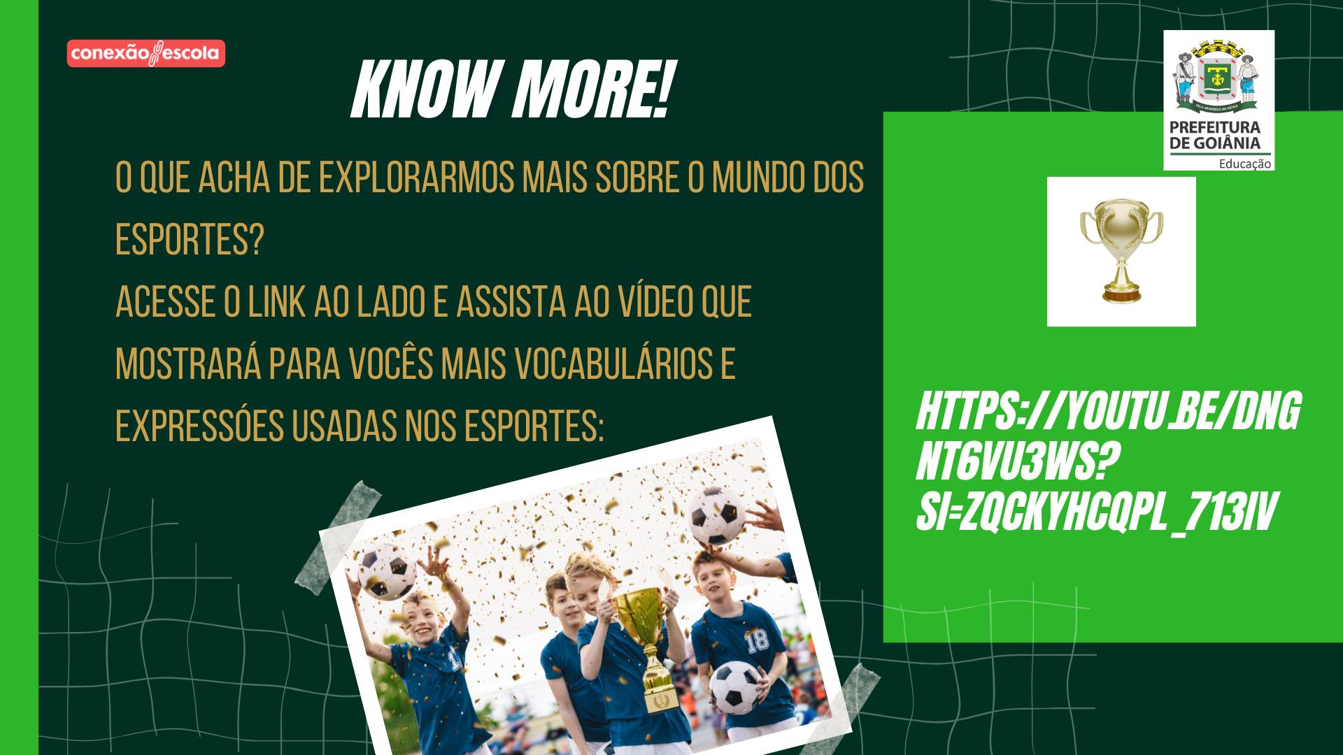 Língua Inglesa – The world of sports’ vocabulary – Conexão Escola SME