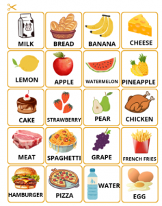 Língua Inglesa – Food memory game – Conexão Escola SME